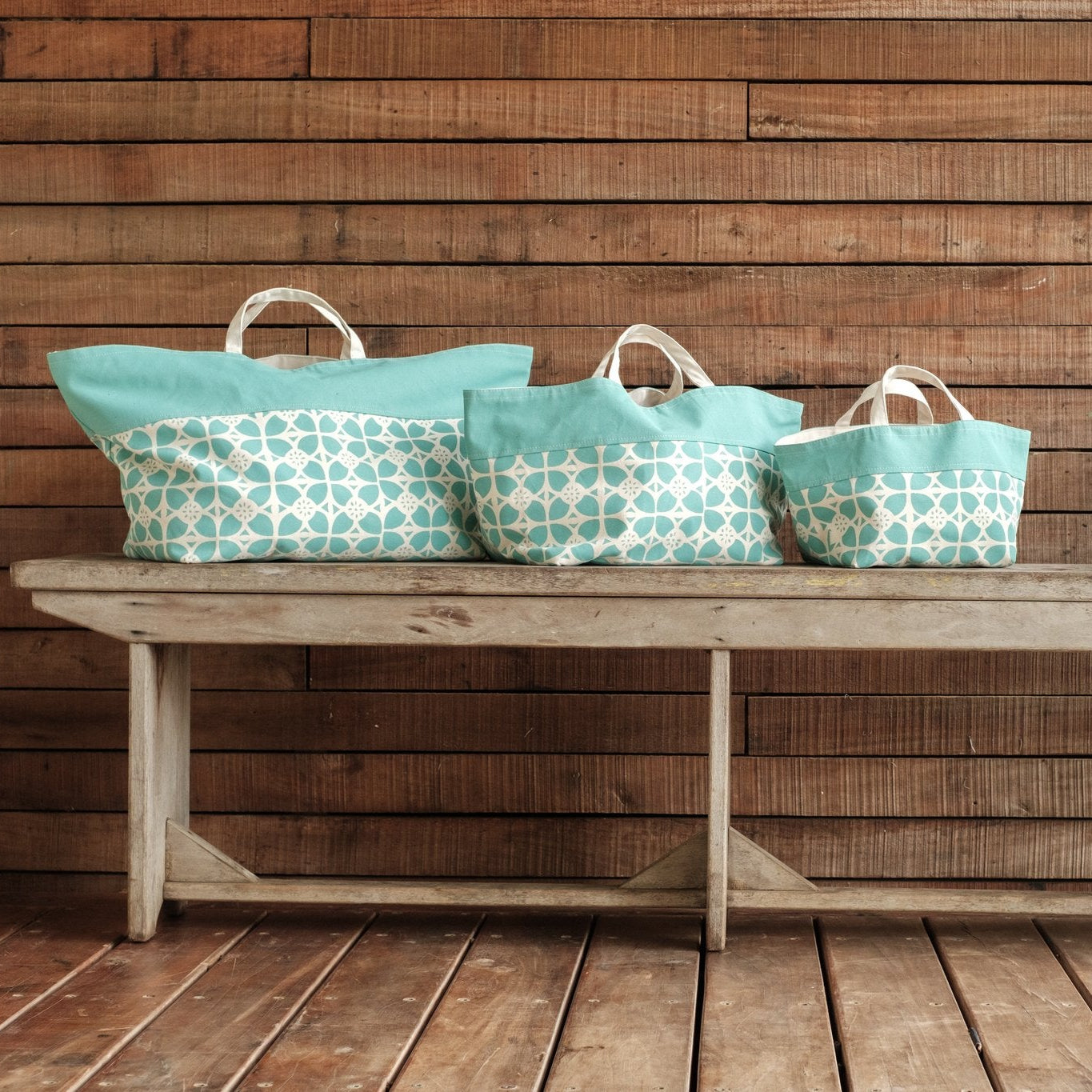 Set of Three Totes - Senibua Print, Nao – Rise Beyond The Reef