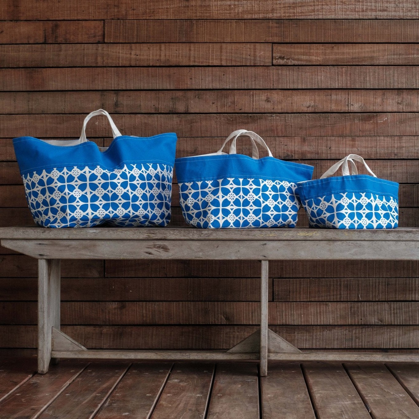 Set of Three Totes - Senibua Print, Wasawasa – Rise Beyond The Reef