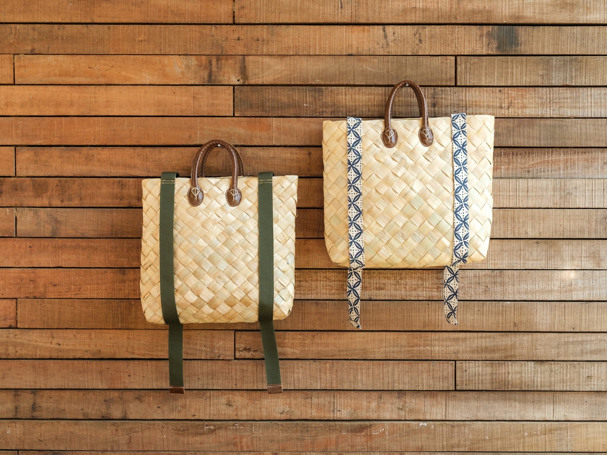 Handwoven Backpack with Handcrafted Leather Handles – Rise Beyond The Reef